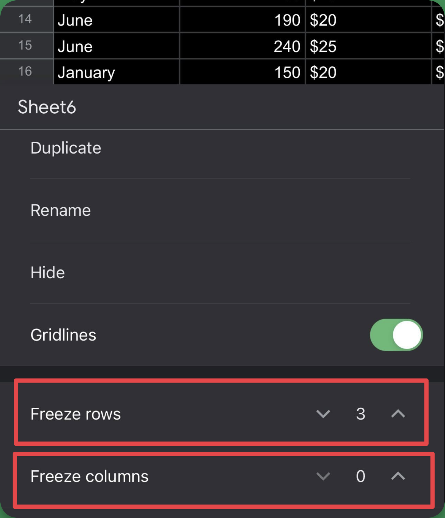 How to Freeze a Row in Google Sheets